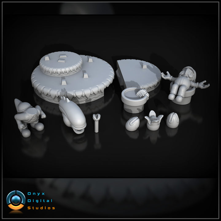 Yoshi Aliens Mashup Diorama – Onyx Digital Studios